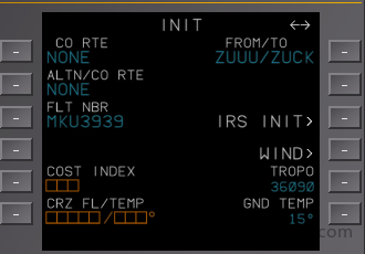 萌喵的小窝 - A320 MCDU